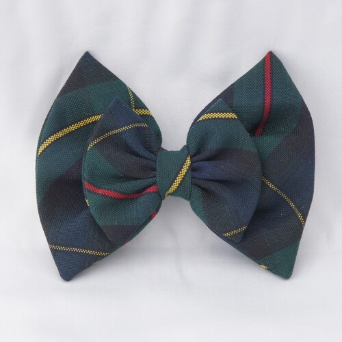 Hunter/classic Navy Plaid School Uniform Hair Bow - Etsy
