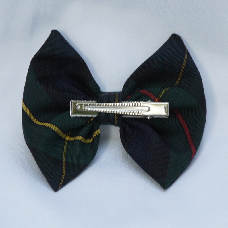 Hunter/classic Navy Plaid School Uniform Hair Bow - Etsy