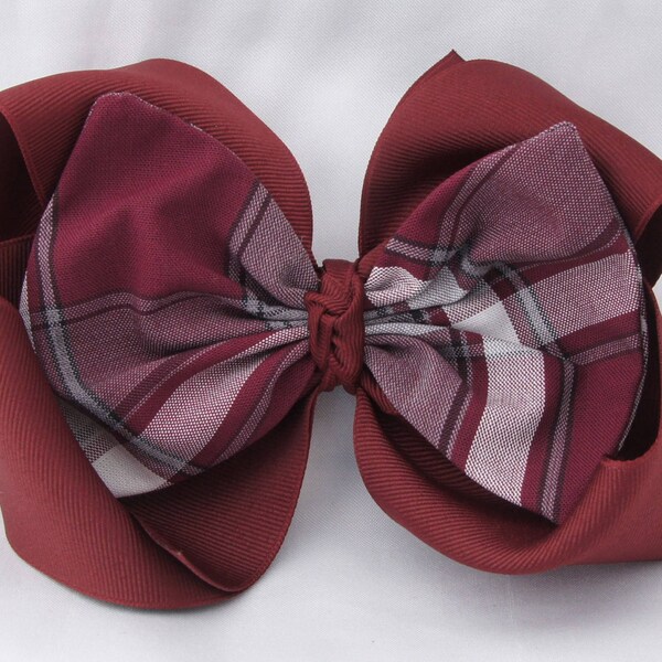 Maroon Hair Bow - Etsy