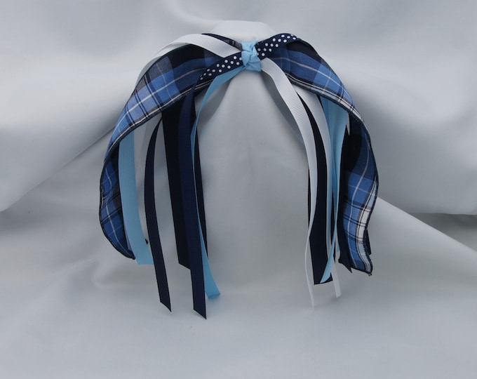 Ponytail Streamers - Clear Blue Plaid - Etsy