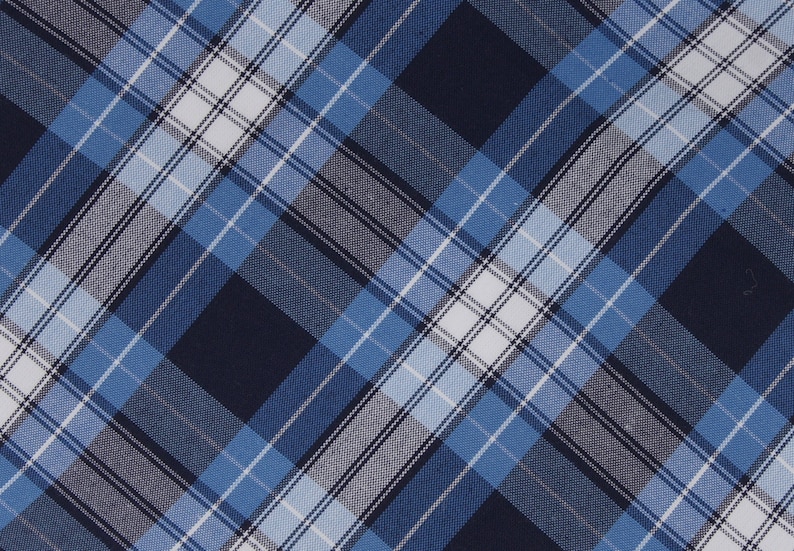 School Uniform Plaid Headband with Bow Clear blue plaid | Etsy