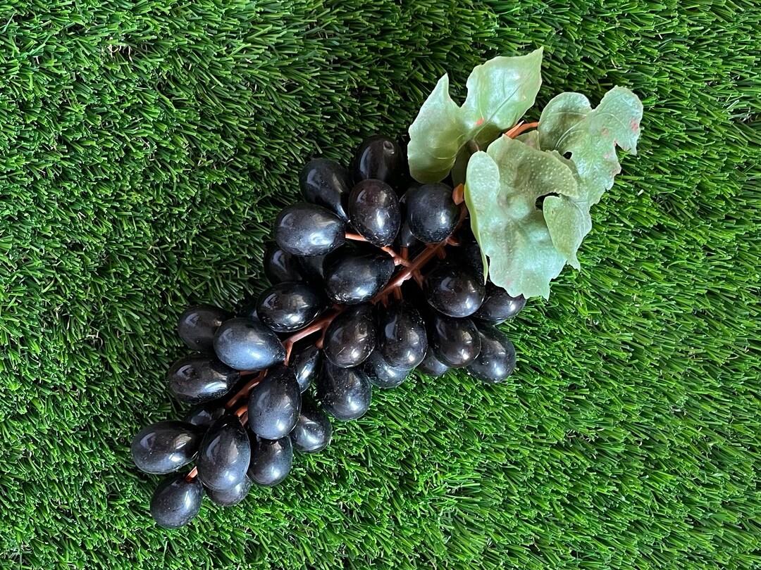 Vintage Bunch of Artificial Black Grapes - Etsy
