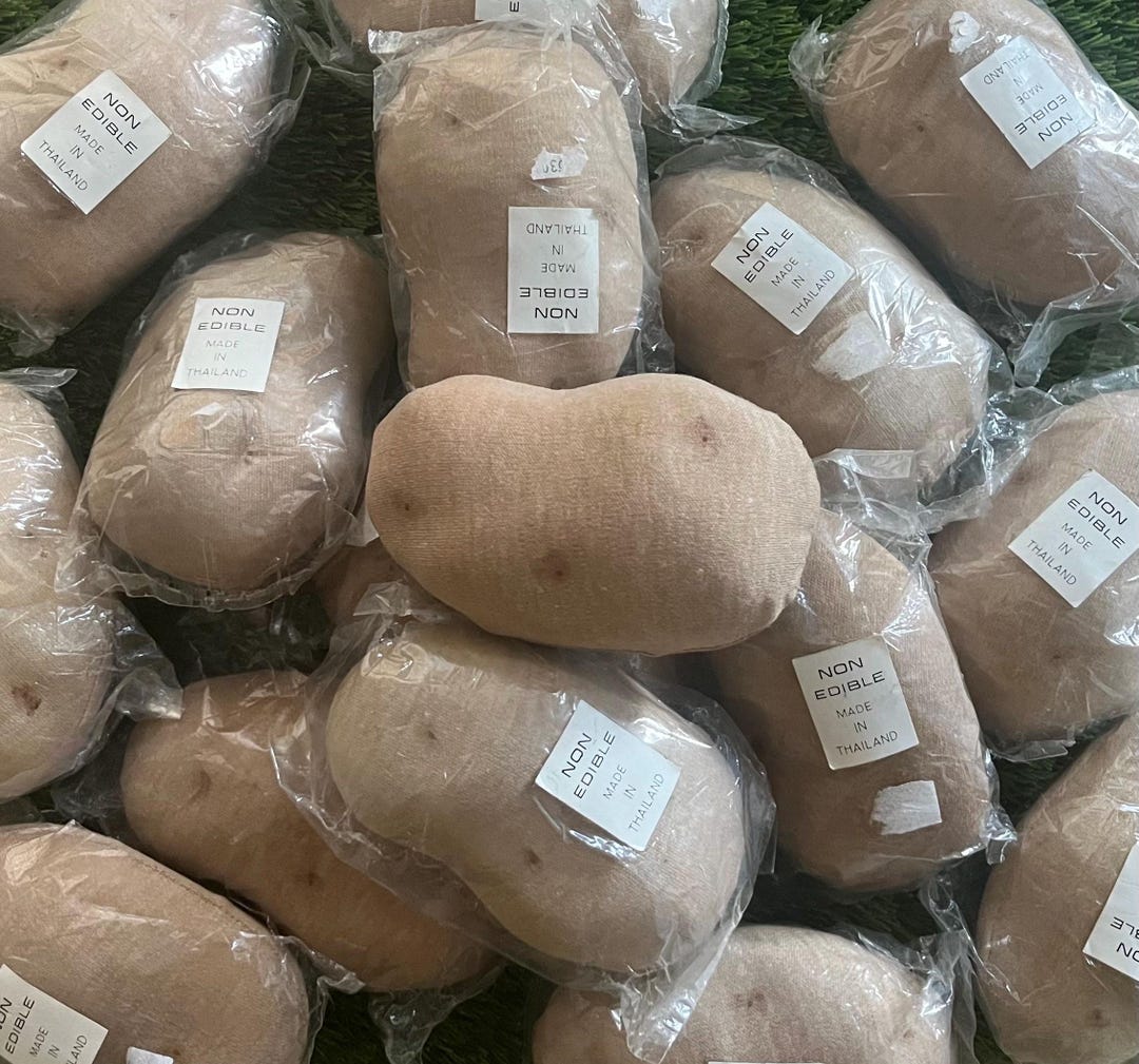 Vintage Fabric Potato Deadstock Decor Fake Food Prop Potatoes - Etsy