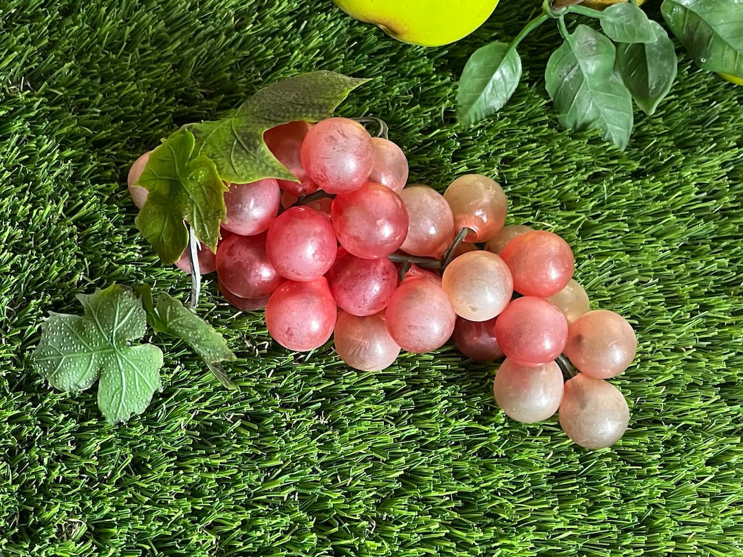Vintage Bunch of Artificial Red Grapes - Etsy