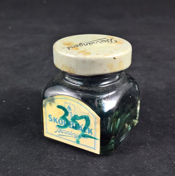 Vintage Ink Bottle Black Ink Antique Bottle Used Ink Bottle | Etsy