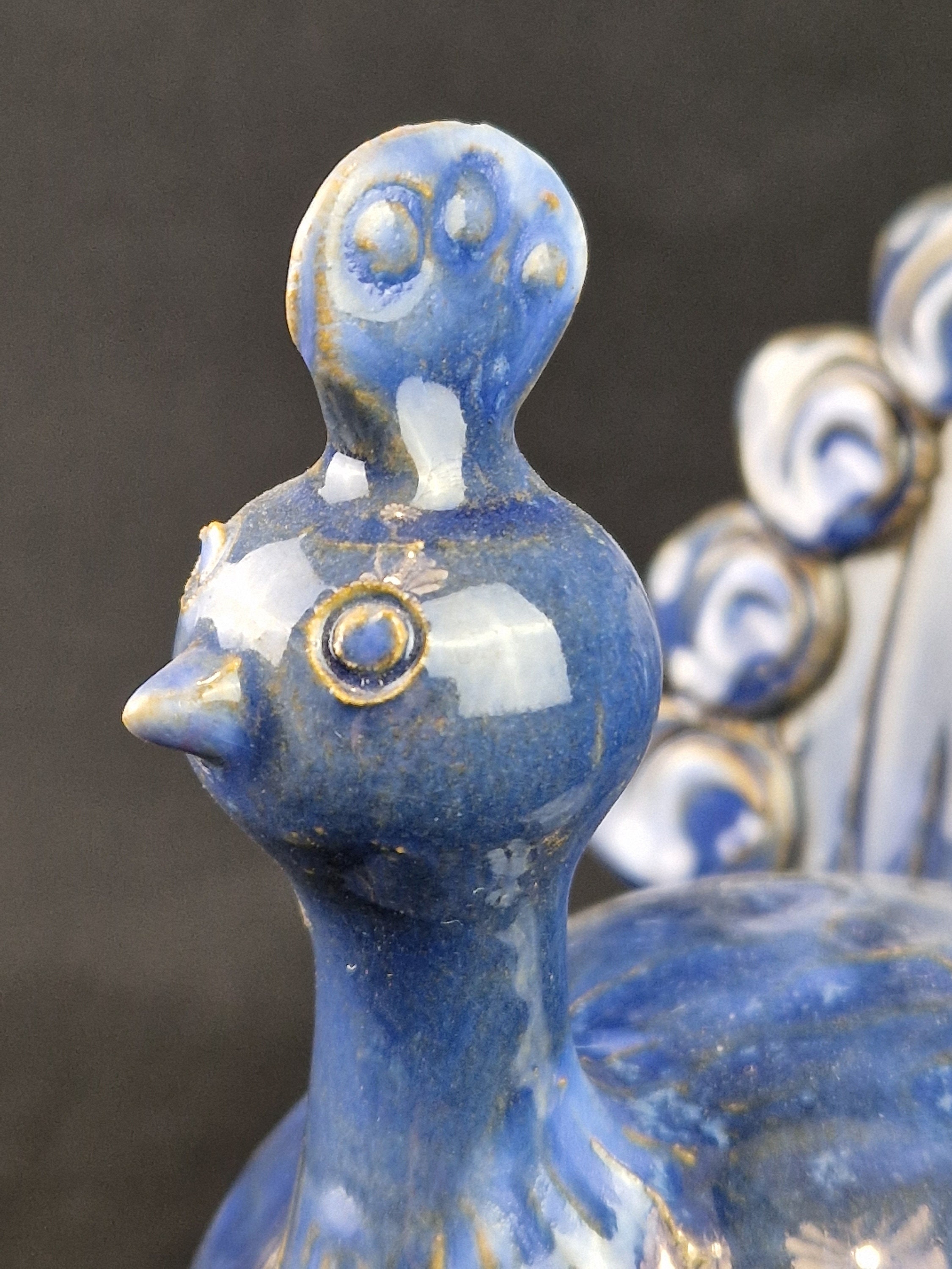 Ceramic Peacock Blue Peacock Pottery Beautiful Peacock - Etsy