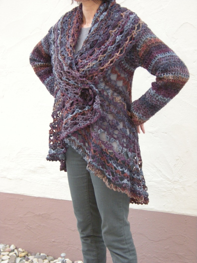 Crochet Pattern PDF Jacket Crochet Pattern circle Rose - Etsy