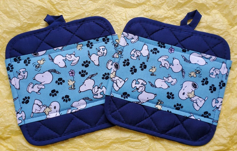 Handmade Snoopy and Woodstock Kitchen Pot Holders - Hot Pads - Etsy
