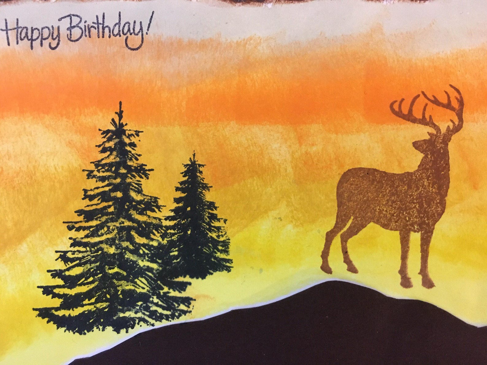 Handmade Deer Birthday Card With Envelope | Etsy