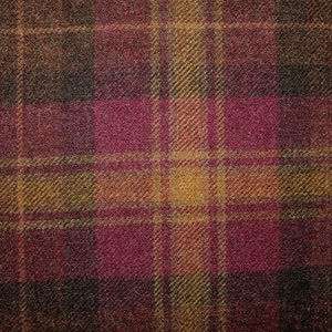 100% Shetland Wool Heather Brindle Gold Tartan Upholstery Curtain ...