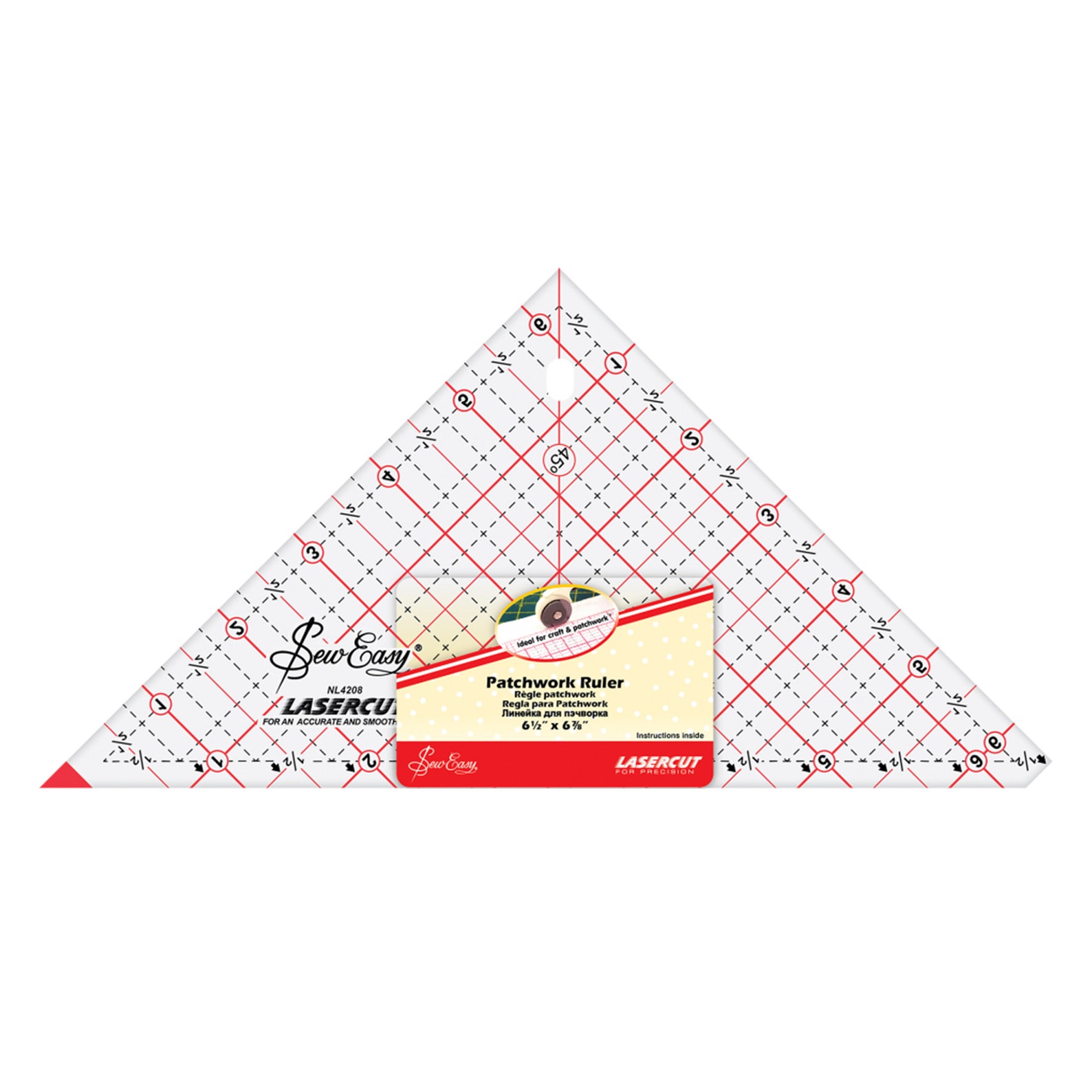 Sew Easy Quilters Craft Patchwork Template Quilting Ruler Rule Triangle ...