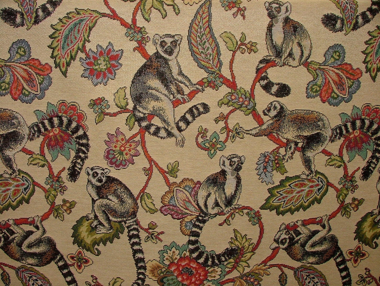 Animal Tapestry Madagascan Lemur Designer Fabric Ideal for - Etsy