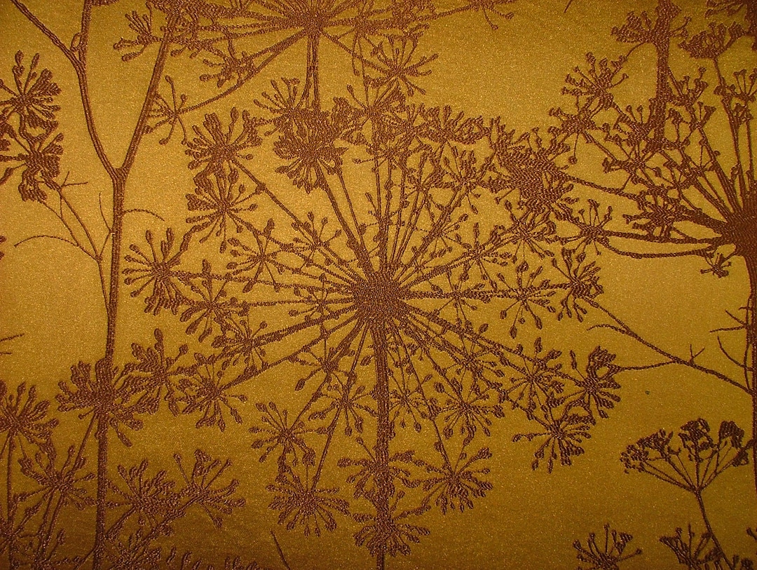 Clarissa Hulse Fennel Flower Yellow Ochre Curtain Jacquard Fabric - Etsy
