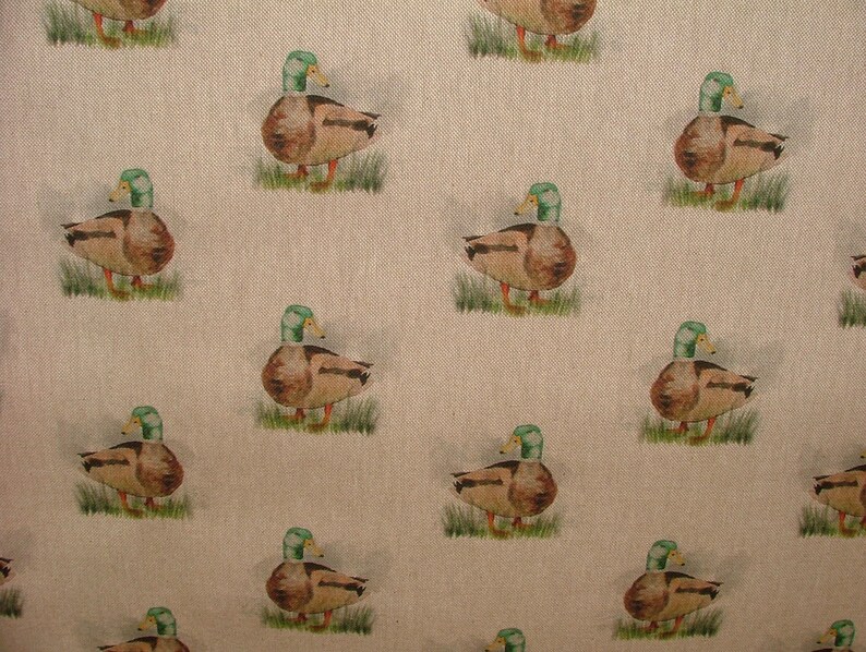 Mallard Ducks Cotton Rich Linen Fabric Curtain Cushion - Etsy UK