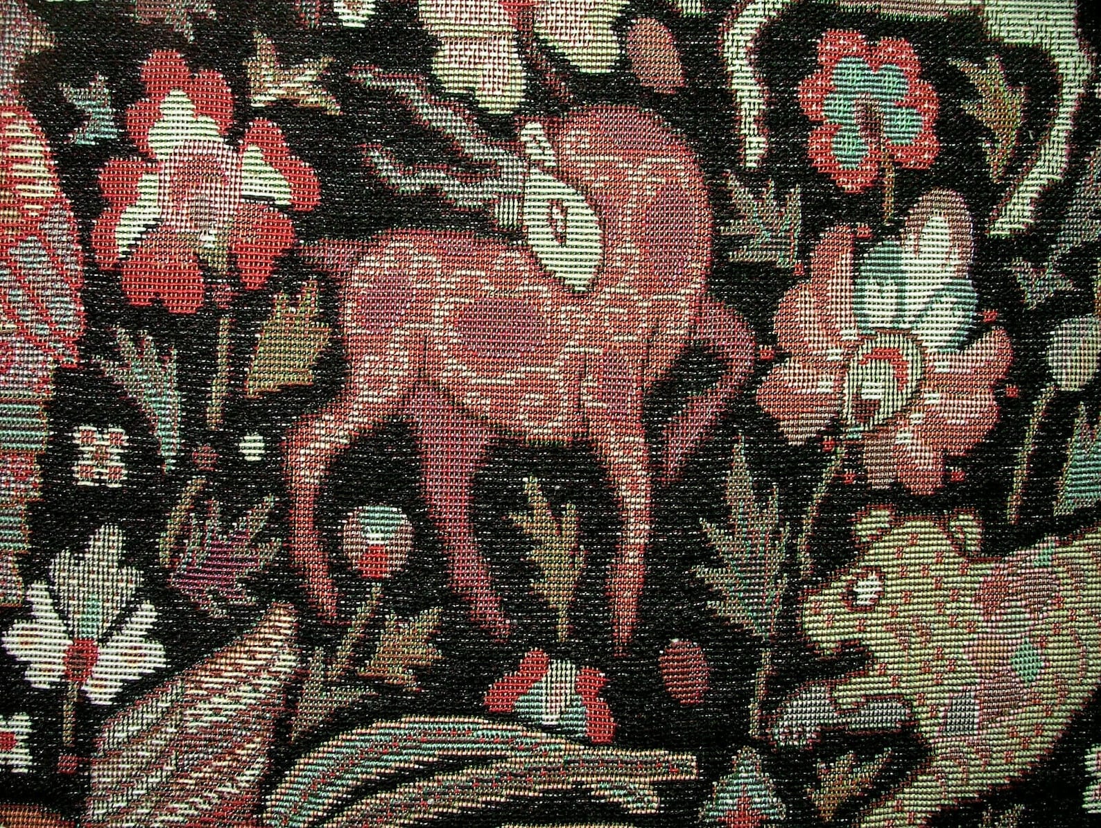 Black Tudor Forest Tapestry Vintage Fabric Curtain - Etsy