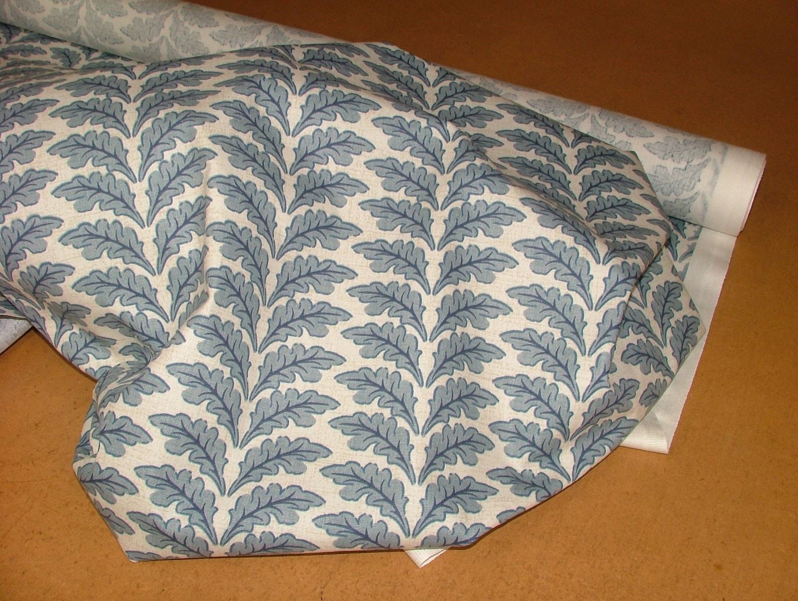 Morris Leaf Delft Blue Cotton Curtain Upholstery Cushion Blind Fabric ...