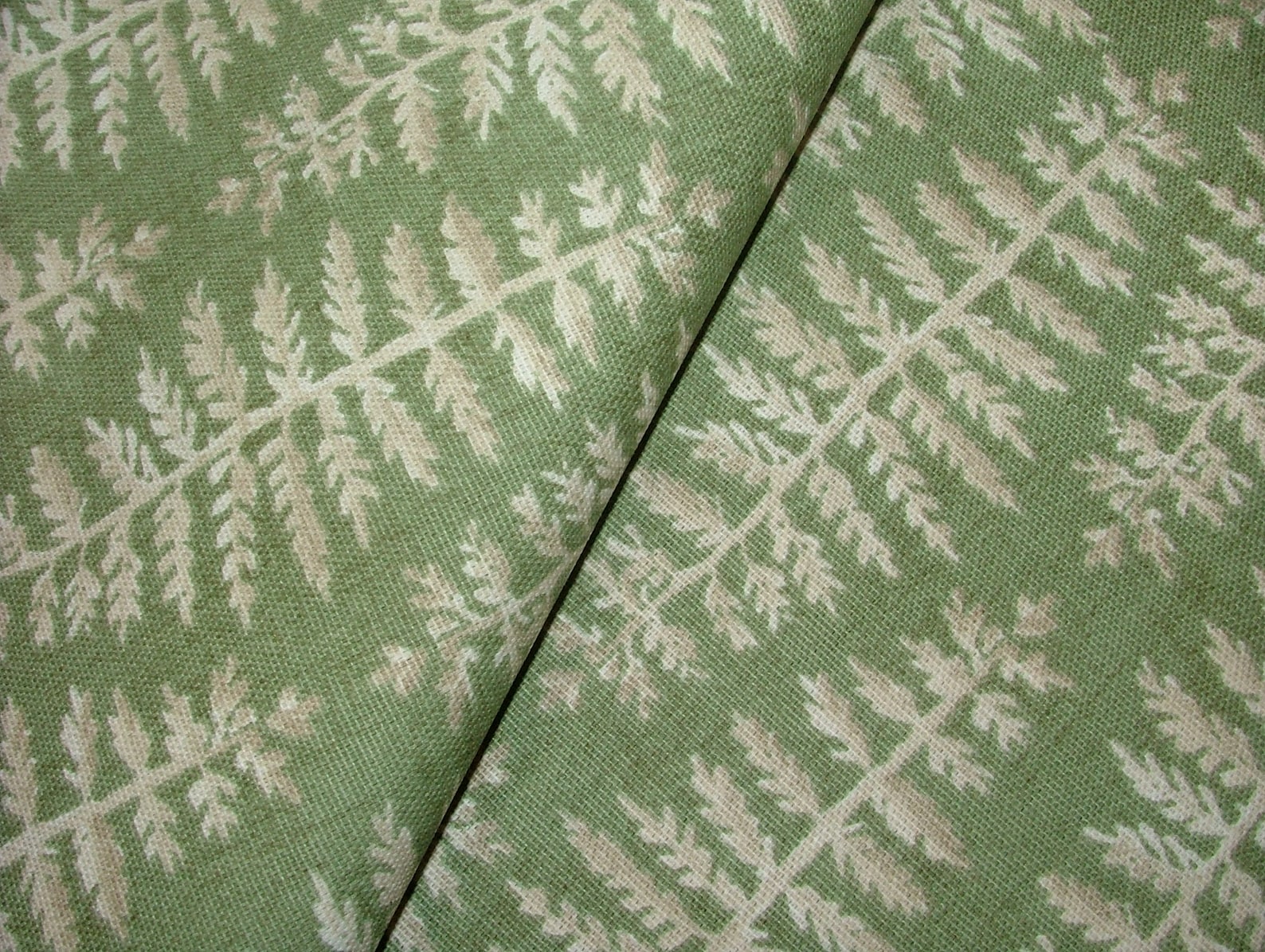 Botanical Fern Leaf Fern Green Cotton Curtain Upholstery Cushion Roman ...