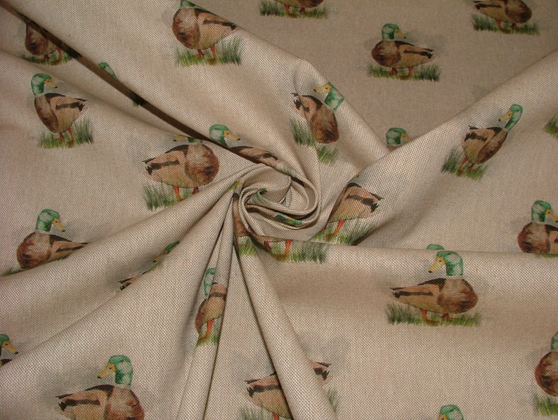 Mallard Ducks Cotton Rich Linen Fabric Curtain Cushion - Etsy UK