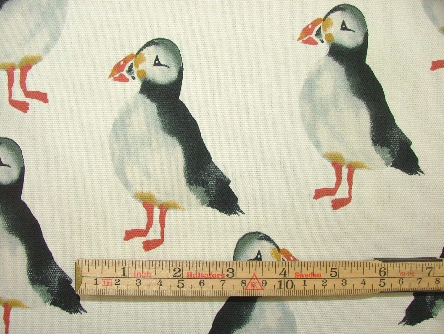 Puffin Birds Black Coastal Nautical Seaside Theme Cotton | Etsy