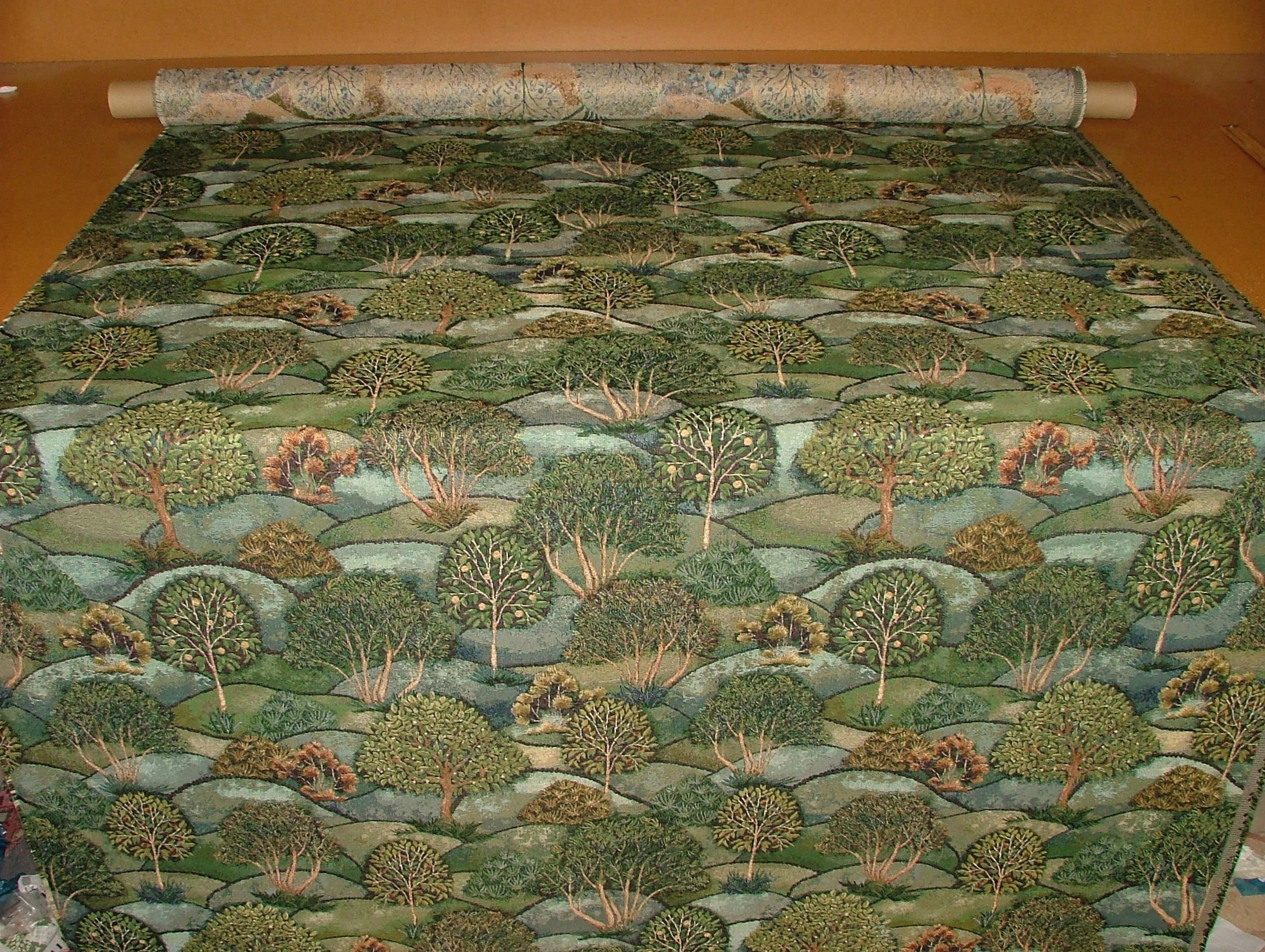 Green Meadow Tree Tapestry Fabric Curtain Upholstery Cushion - Etsy UK