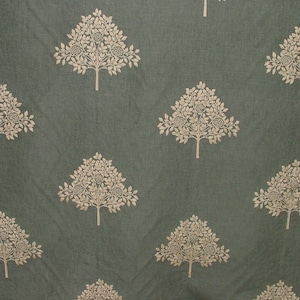 William Morris at Home Marigold Tree Woad Embroidery Curtain Linen ...