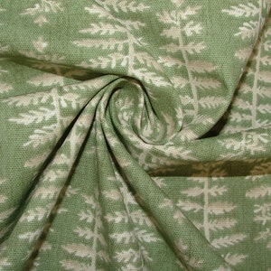 Botanical Fern Leaf Fern Green Cotton Curtain Upholstery Cushion Roman ...