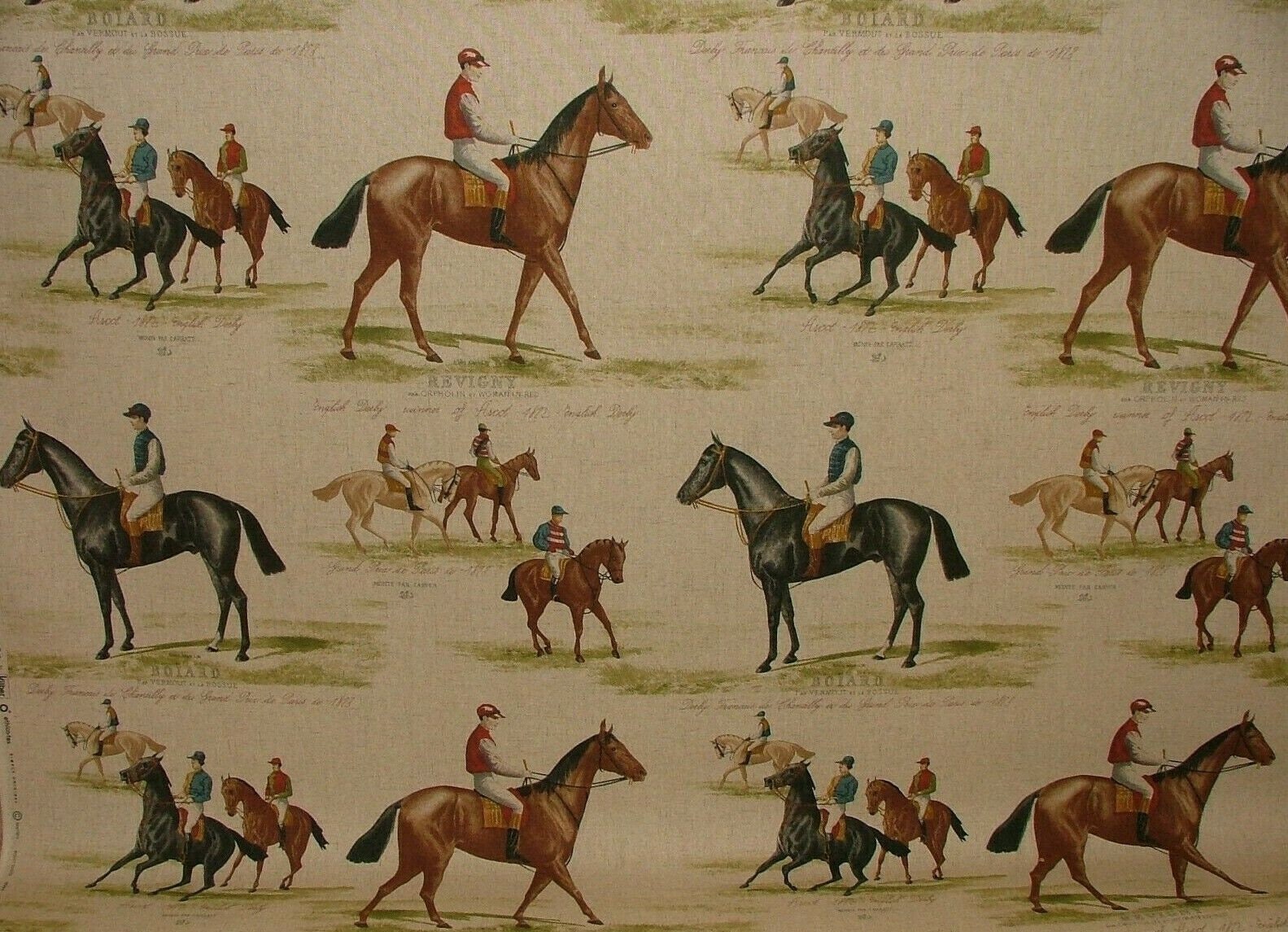 Vintage Ascot and Derby Horse Racing Cotton Fabric Curtain - Etsy UK