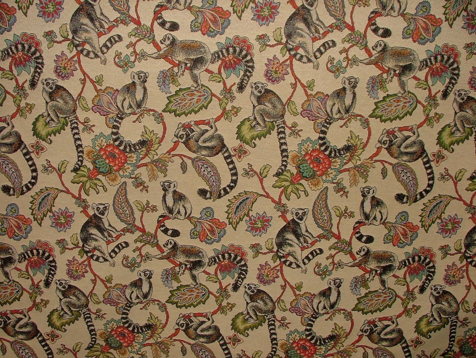 Animal Tapestry Madagascan Lemur Designer Fabric Ideal for - Etsy