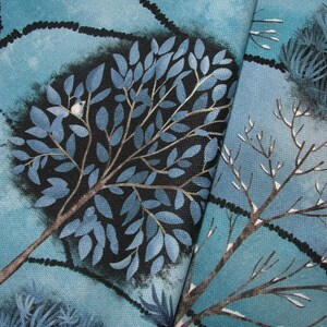 Winter Meadow Tree Cotton Fabric Curtain Upholstery Cushion Blanket ...