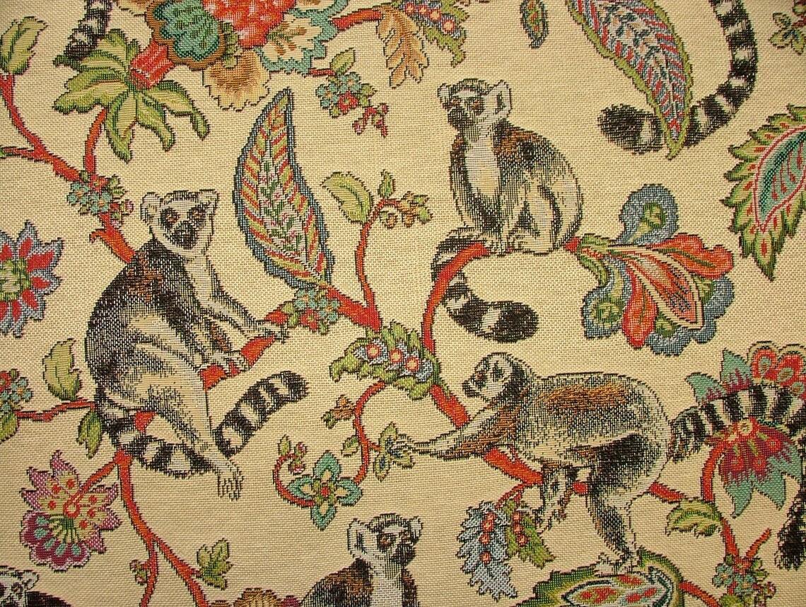 Animal Tapestry Madagascan Lemur Designer Fabric Ideal for - Etsy