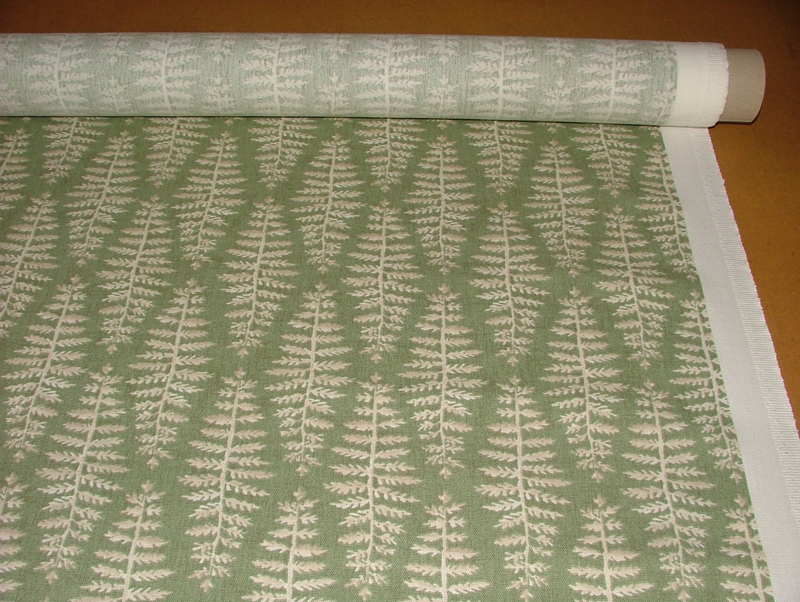 Botanical Fern Leaf Fern Green Cotton Curtain Upholstery Cushion Roman ...