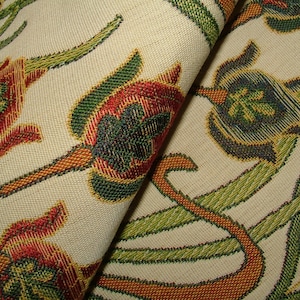 Art Nouveau Pugin Red Blue Gold Jacquard Curtain Upholstery Cushion ...