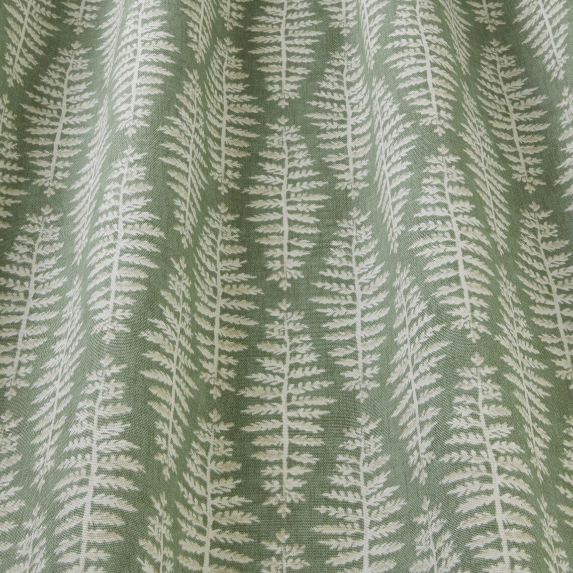 Botanical Fern Leaf Fern Green Cotton Curtain Upholstery Cushion Roman ...
