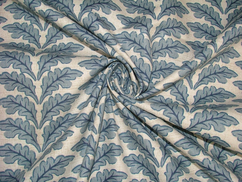 Morris Leaf Delft Blue Cotton Curtain Upholstery Cushion Blind - Etsy