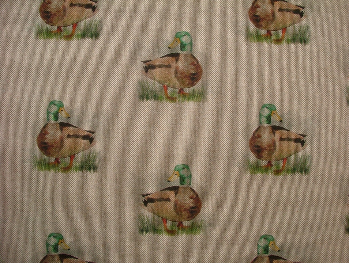 Mallard Ducks Cotton Rich Linen Fabric Curtain Cushion - Etsy UK