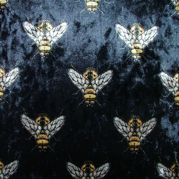 Blue Bee Velvet Cushion - Etsy