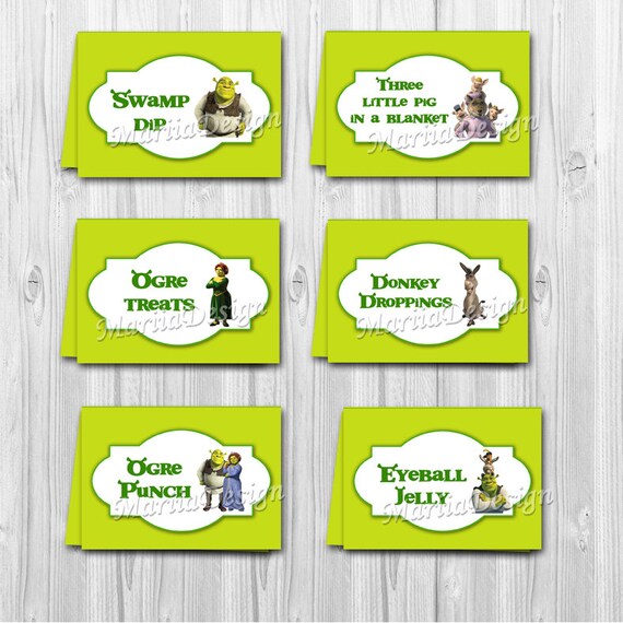 Shrek food labels Shrek labels for food Shrek Table Food | Etsy