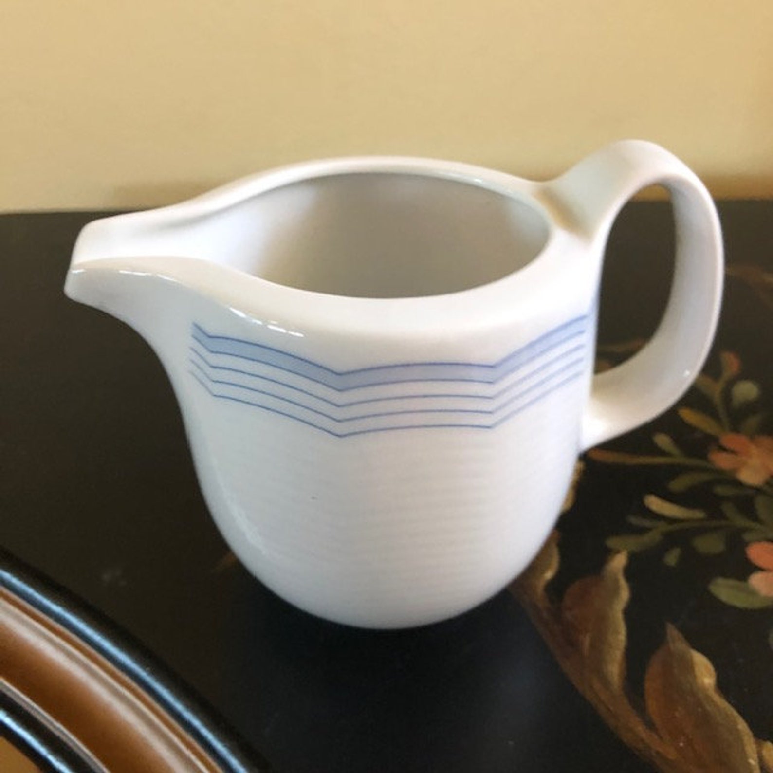 Blue and White Ceamer With Wave Pattern by Arzberg Germany Free ...