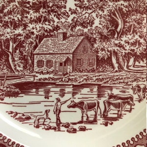 Memory Lane by Royal Red and White Dinner Plate Free Shipping Vintage ...