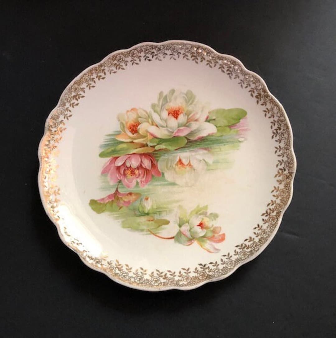 Vintage Homer Laughlin Water Lily Cabinet Plate Free Shipping Antique ...