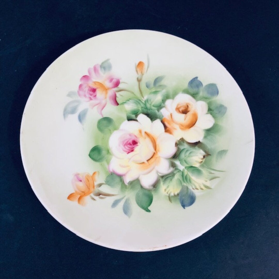 Vintage Lefton China Floral Decorative Wall Plate With Yellow and Pink ...