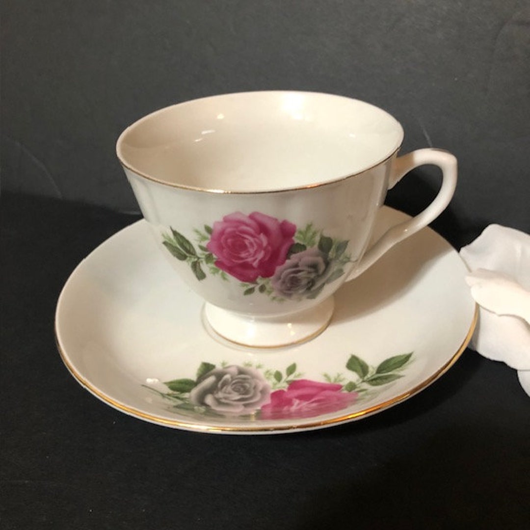 Pink Rose China Tea Cup and Saucer Pink Roses Free Shipping Fancy ...