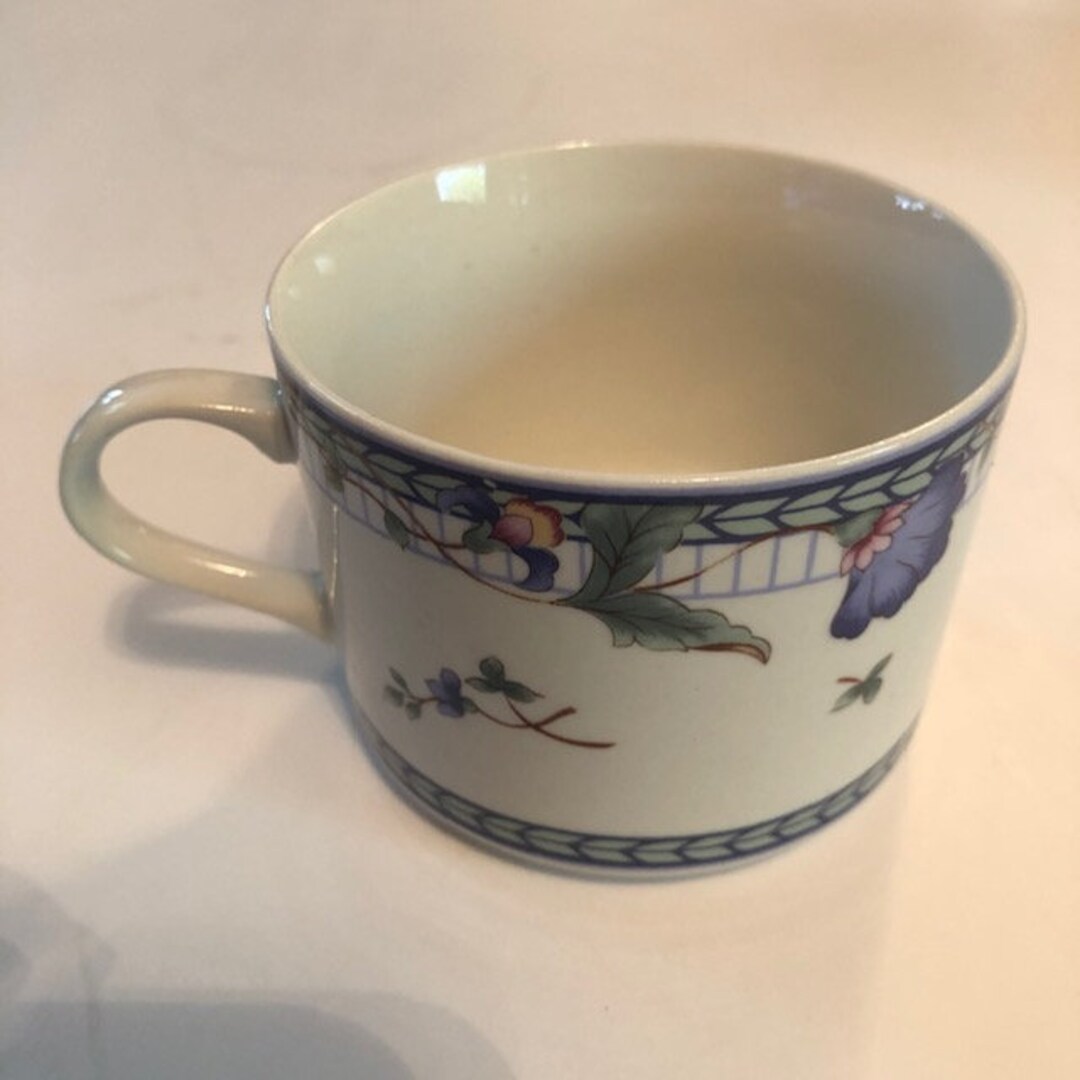 Vintage Oneida Blue Lattice Cup Fine Porcelain White Blue Pink Green ...