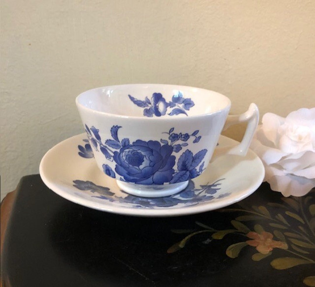 Spode Vintage Blue Rose Tea Cup and Saucer Free Shipping Replacement - Etsy