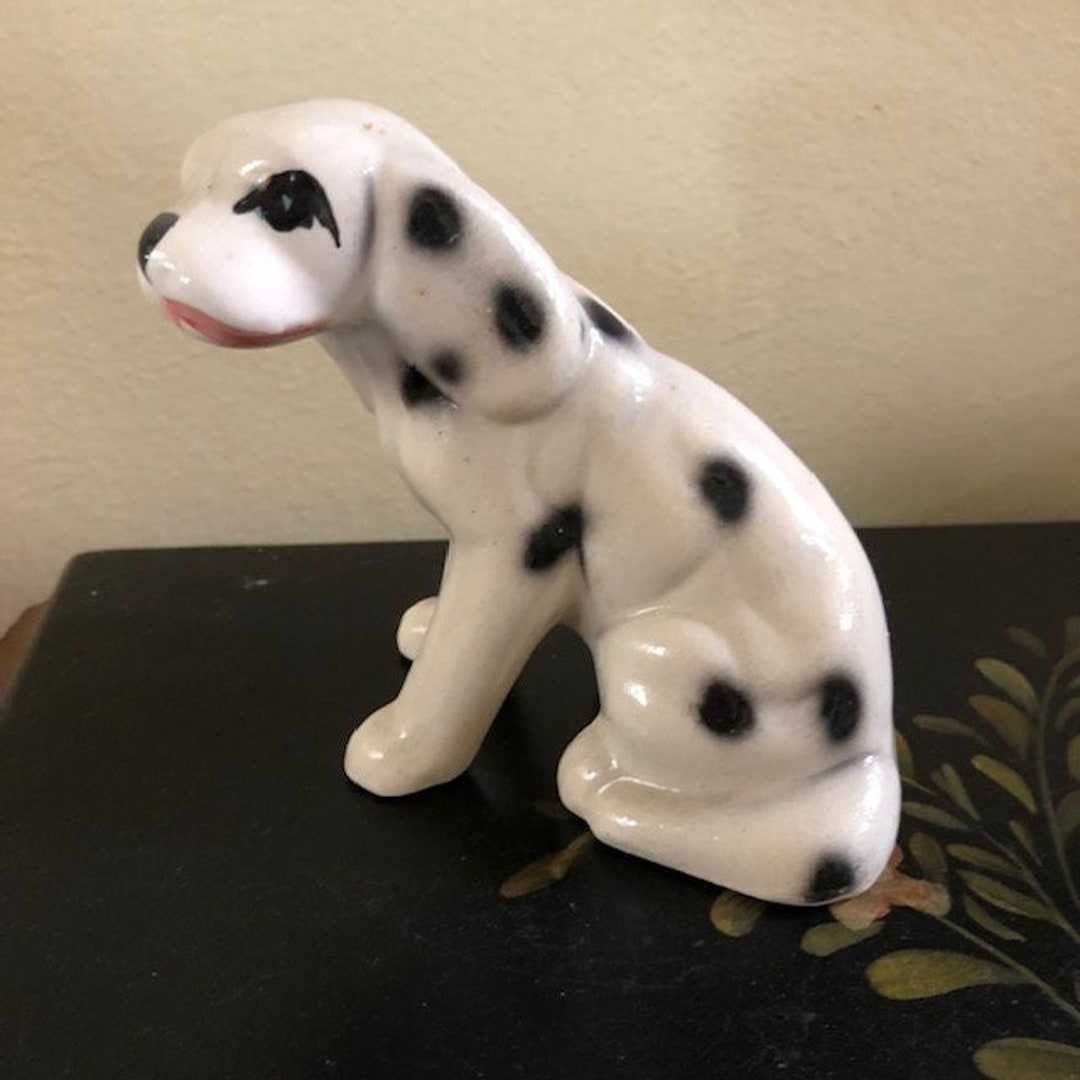 Vintage Dalmation Dog Ceramic Figurine Porcelain Hand Painted Free ...