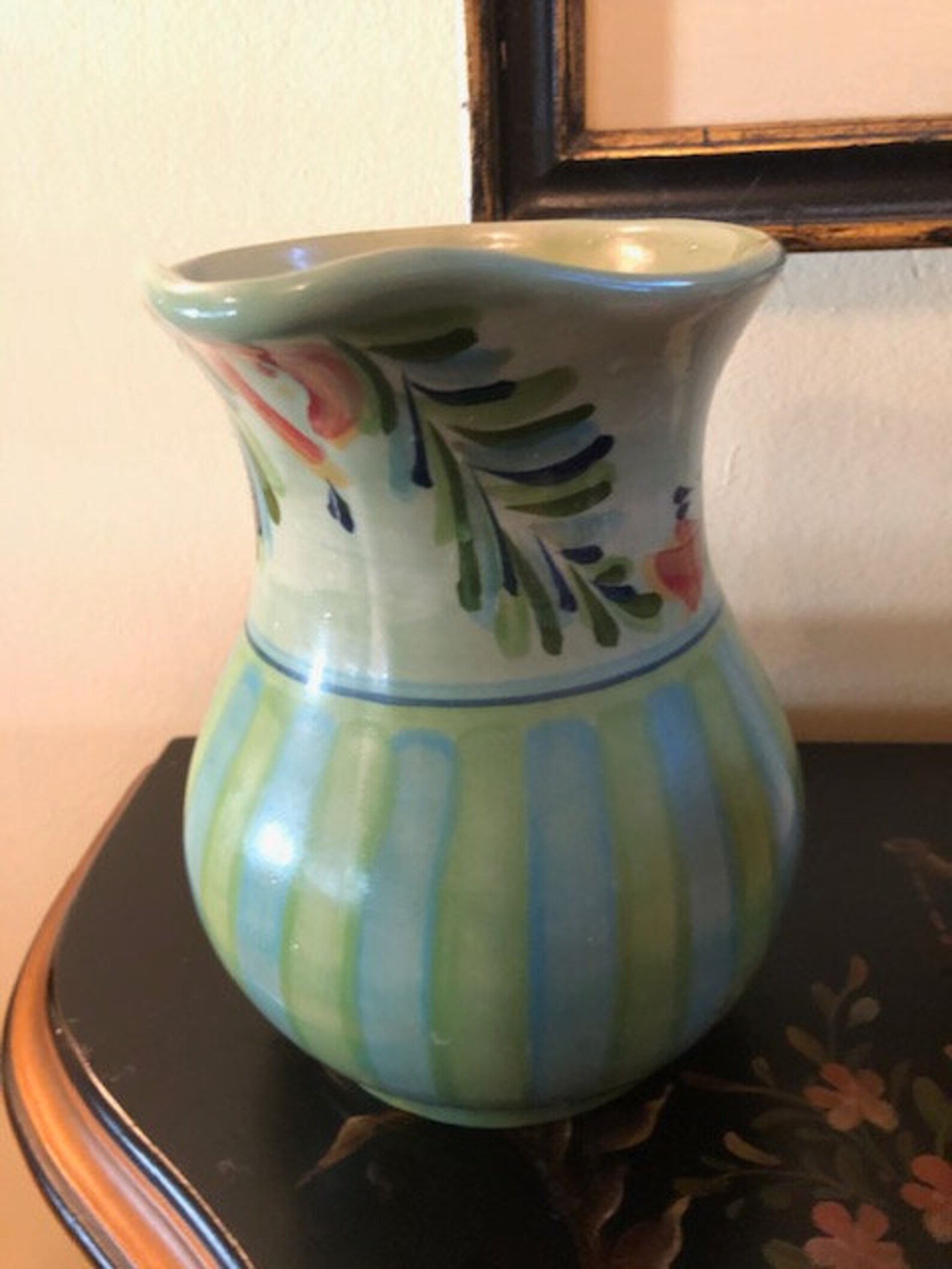 Gail Pittman Pottery Southern Living at Home Green and Blue Pitcher ...