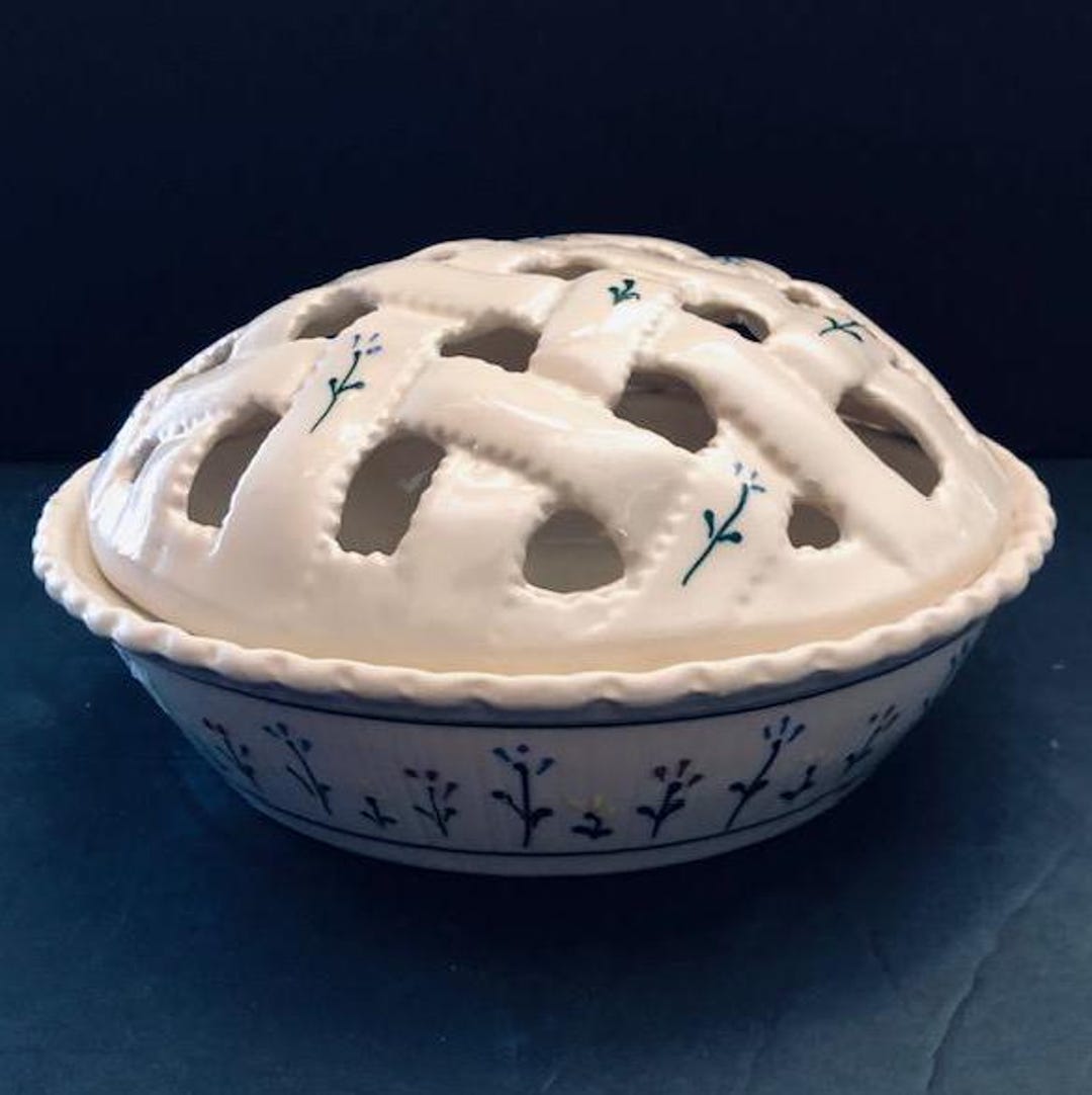 Extra Large Ceramic Hartstone USA Pie Plate With Lattice Lid Baking ...