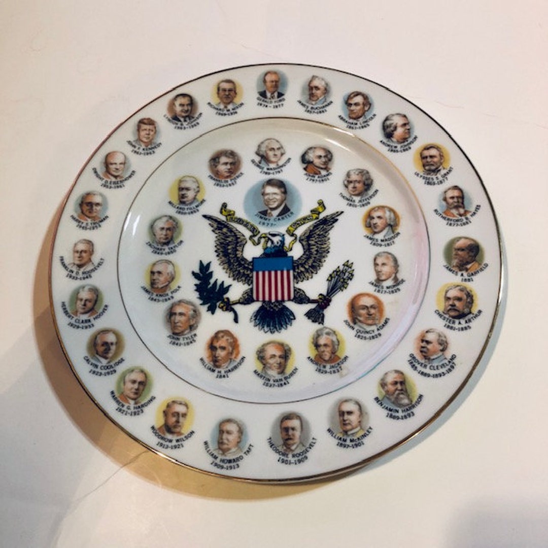 Large Vintage US Presidents Theme Decorative Wall Plate Free Shipping ...
