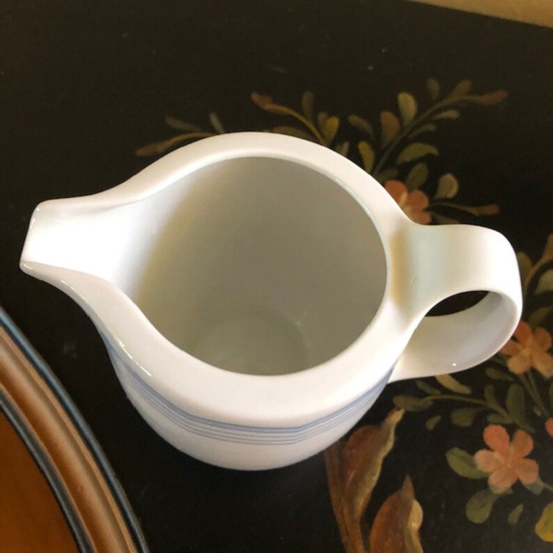 Blue and White Ceamer With Wave Pattern by Arzberg Germany - Etsy