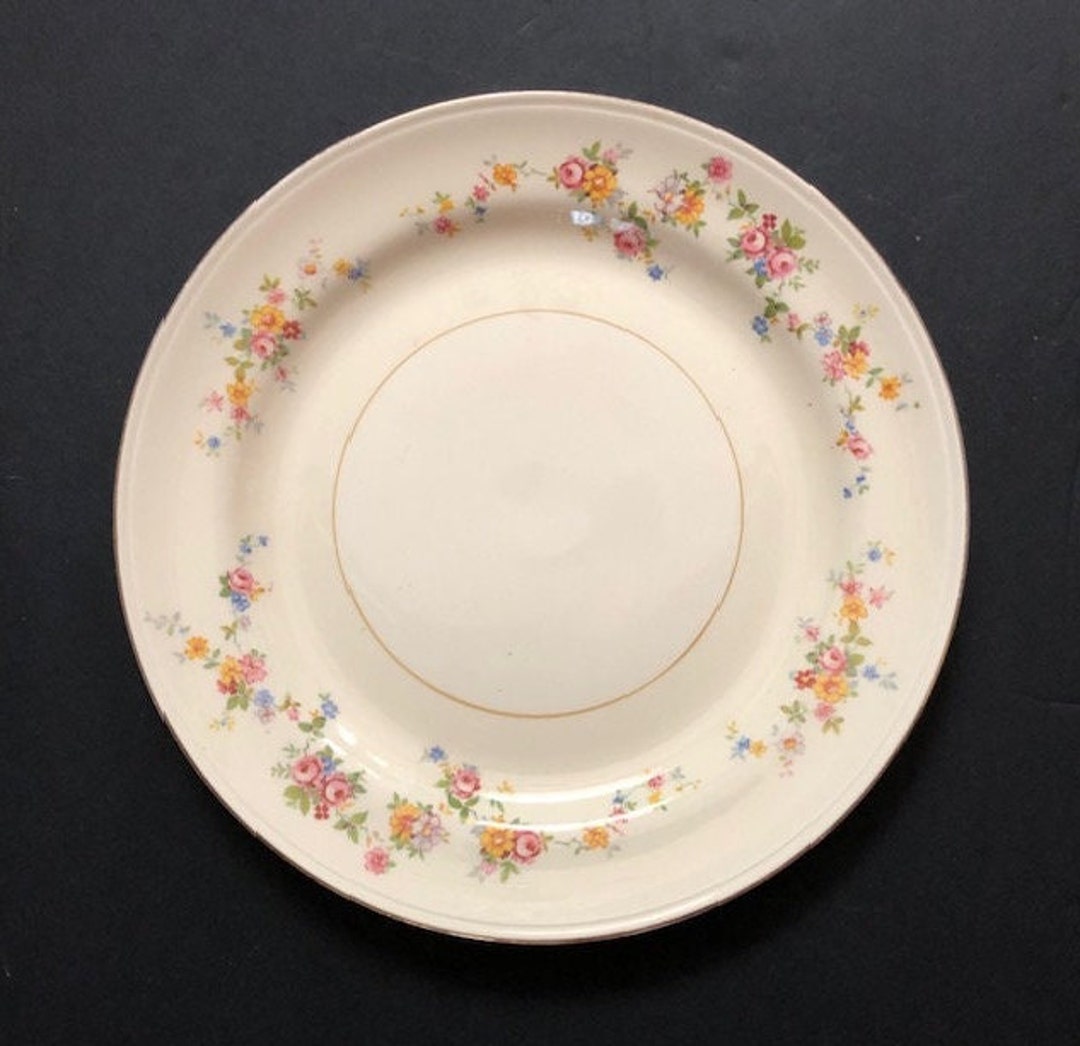 Single Homer Laughlin Floral Annette Pattern Dinner Plate Dish ...